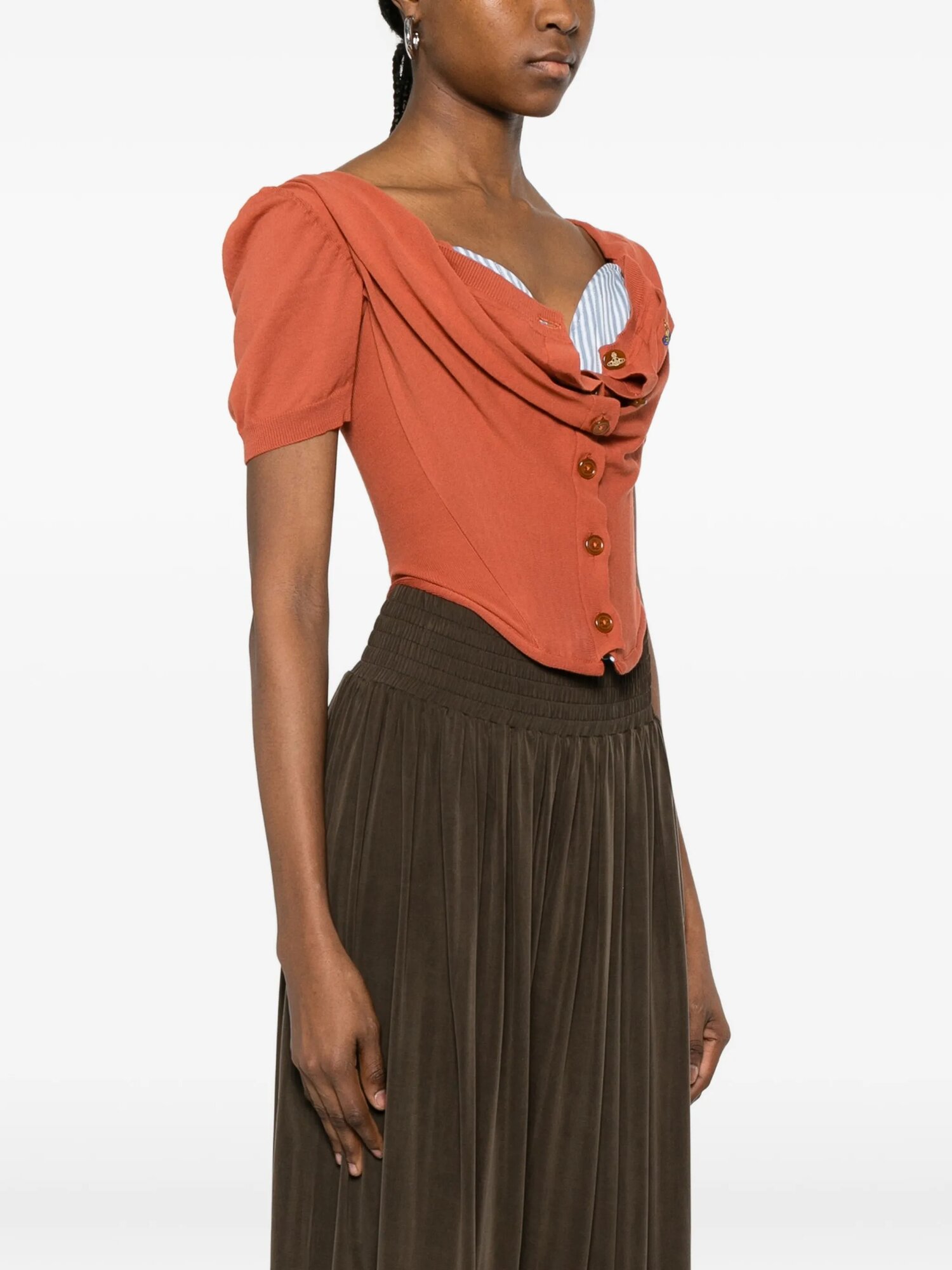 Кардиган Vivienne Westwood Button draped knitwear, размер 40, оранжевый — фото 1