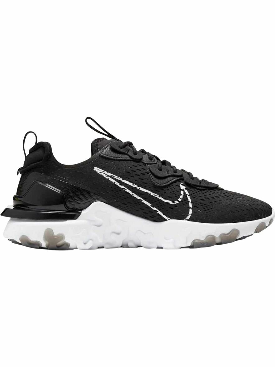 Кроссовки NIKE React Vision, полнота F, размер 9 US, черный, белый — фото 1