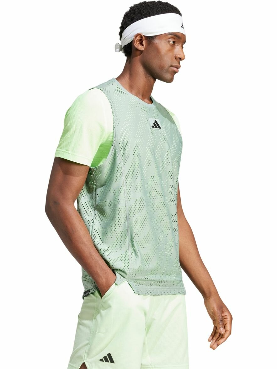 Футболка adidas Mesh Tee Pro, размер S INT, зеленый — фото 1