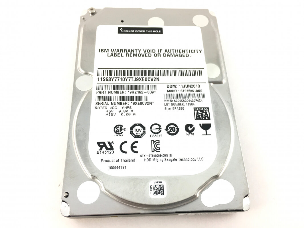 Жесткий диск IBM 68Y7710 250Gb 7200 SATAIII 2,5" HDD