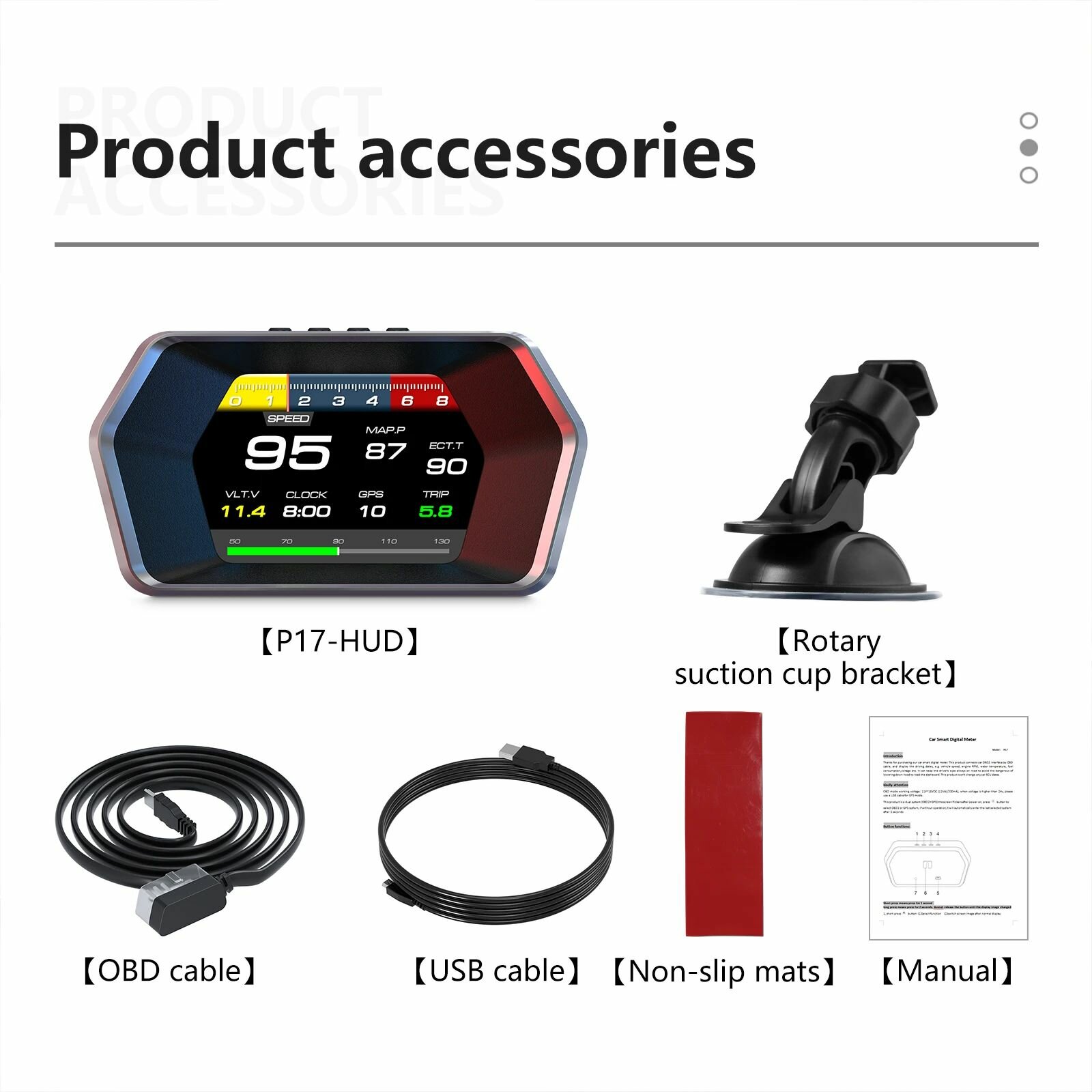 OBD2 GPS-проектор для автомобильного компьютера, автомобильная электроника, цифровой дисплей Head-Up Display, OBD+GPS Smart P17, HUD Speed Warning