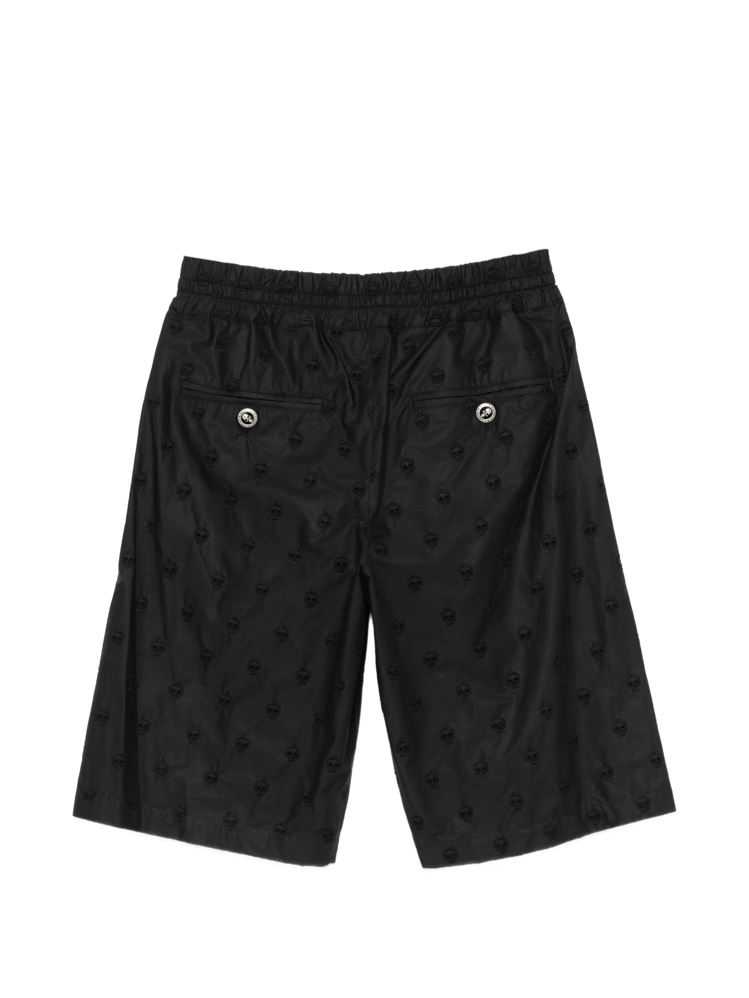 Шорты JOHN RICHMOND Skull-embroidered drawstring shorts, размер 46, black/black — фото 1