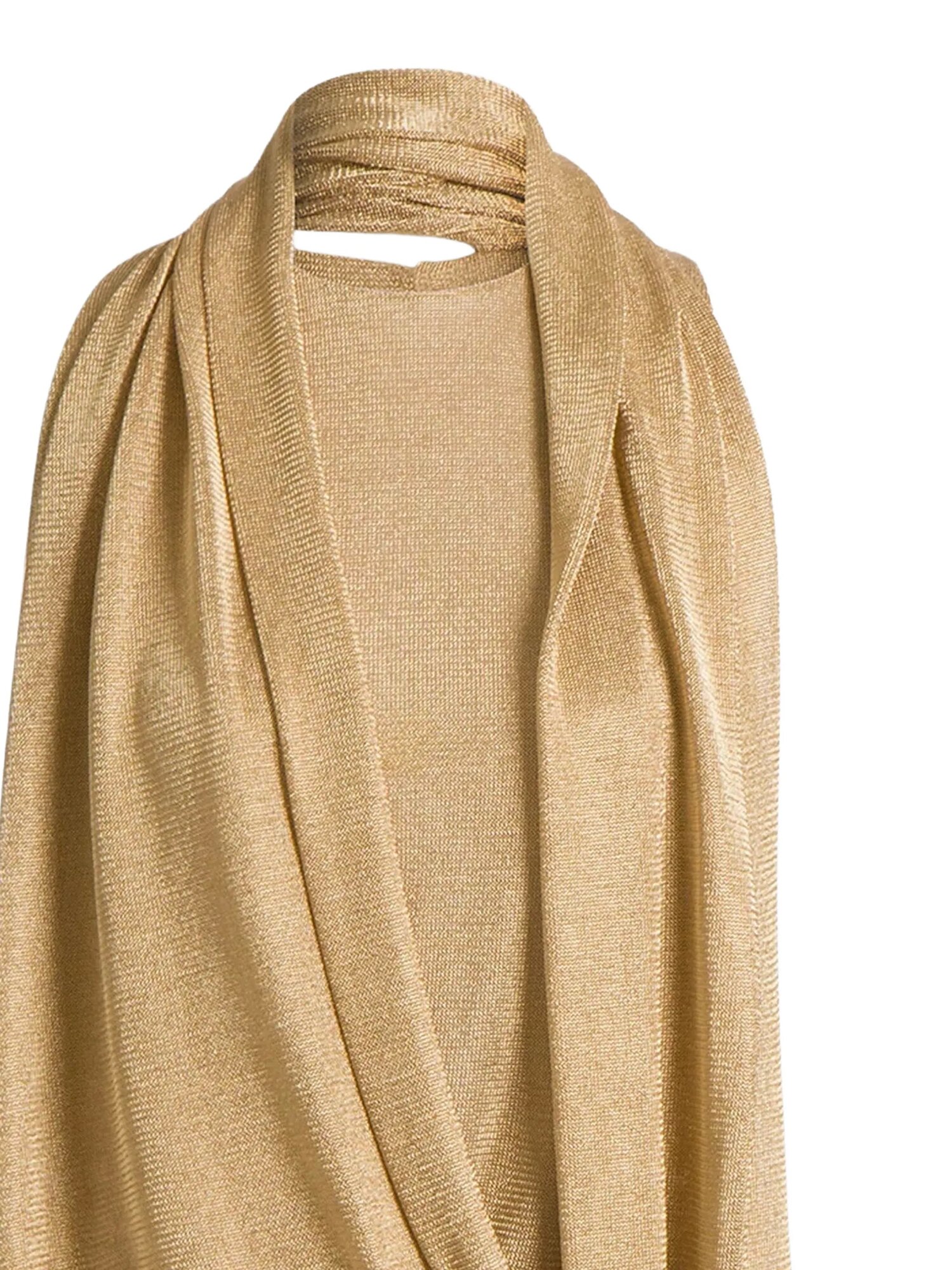Блуза Alberta Ferretti Draped metallic-effect blouse, размер 40, gold — фото 1