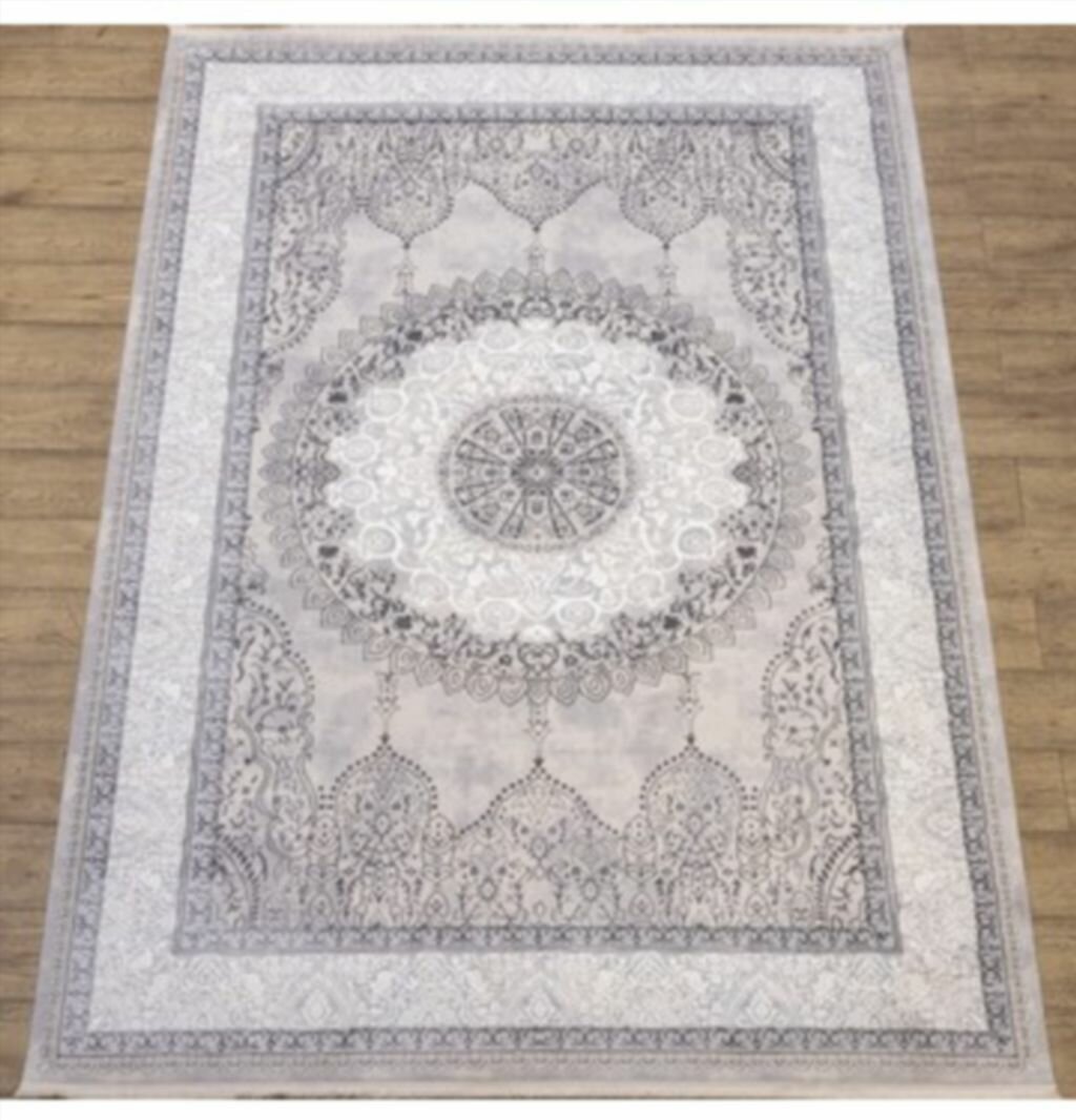 Ковер Турецкий Prado дизайн N891A цвет WHITE / GRAY2 0.8x1.5м