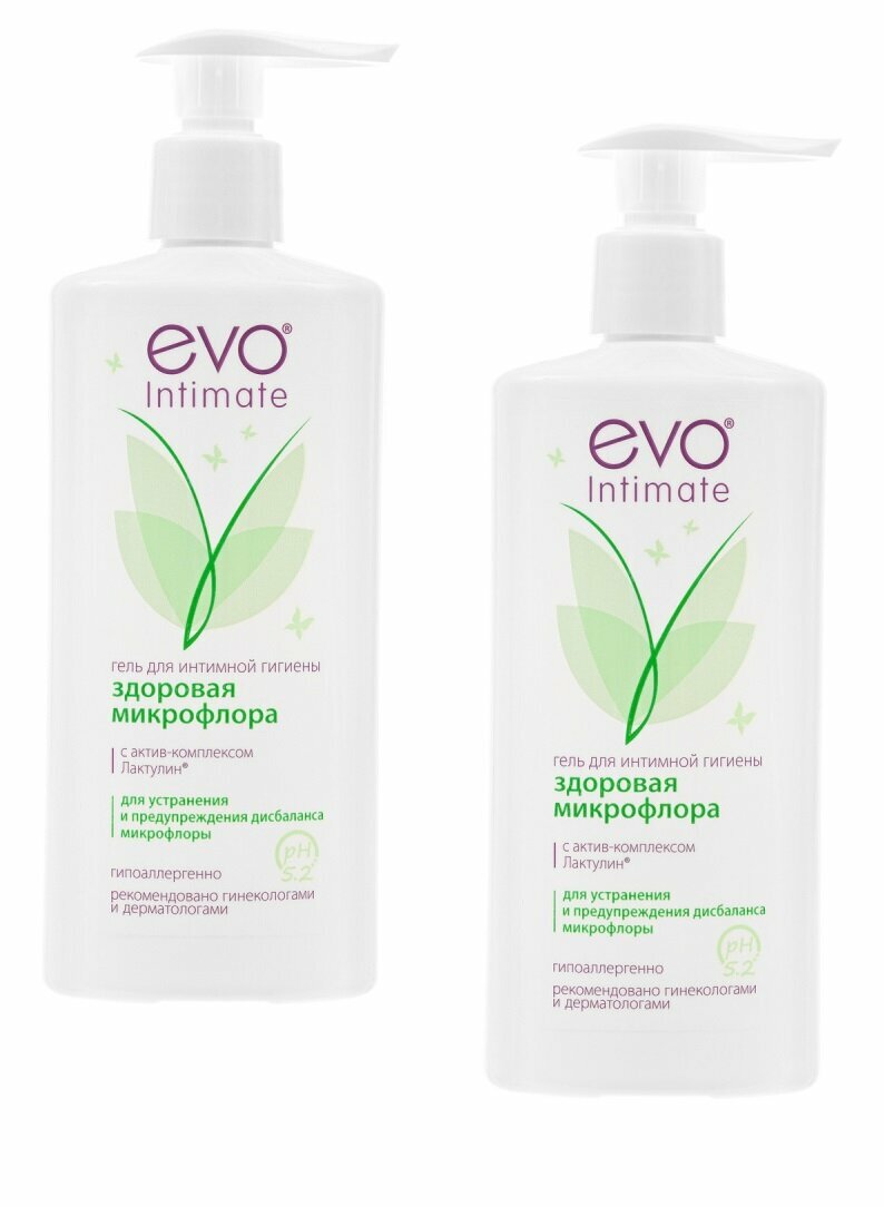Гель Evo для интимной гигиены Здоровая микрофлора, 250мл 2шт