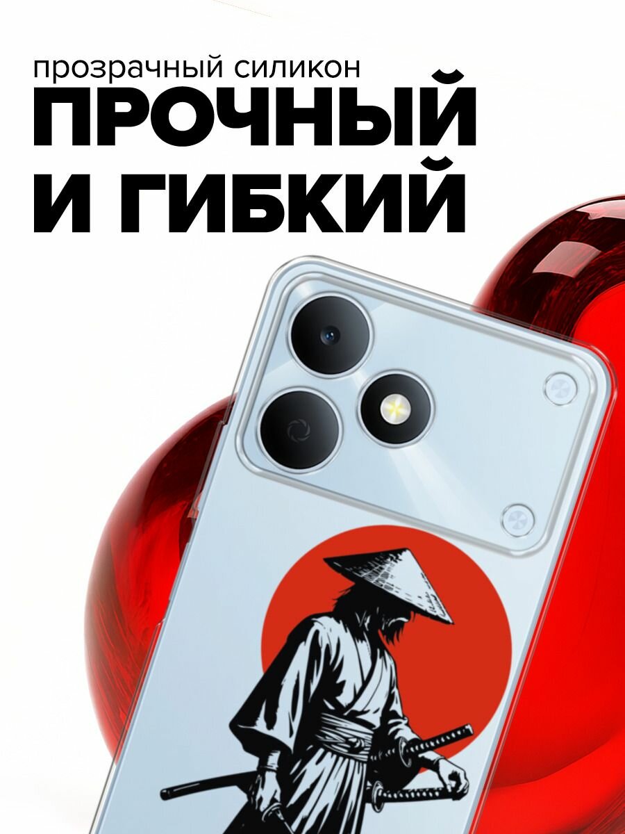 Чехол на Realme Note 80 / Реалми Нот 80 с принтом Загадочный японский самурай — фото 1