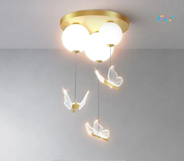 Потолочный светильник Lightday TH7544/3Z LED 36 Вт для детской комнаты, акриловые плафоны, золотисто-черный цвет