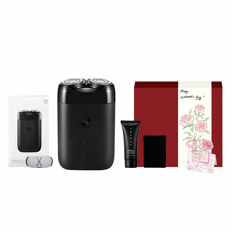 Электробритва роторная мужская Xiaomi S100 Black, Rose Box