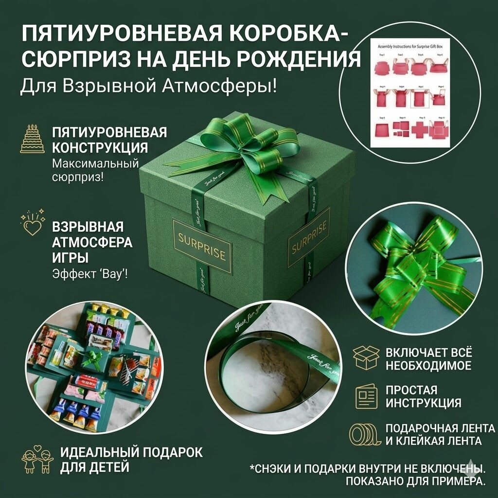 Коробка сюрприз подарочная распадающаяся коробка-сюрприз подарочная коробка распадающаяся коробка