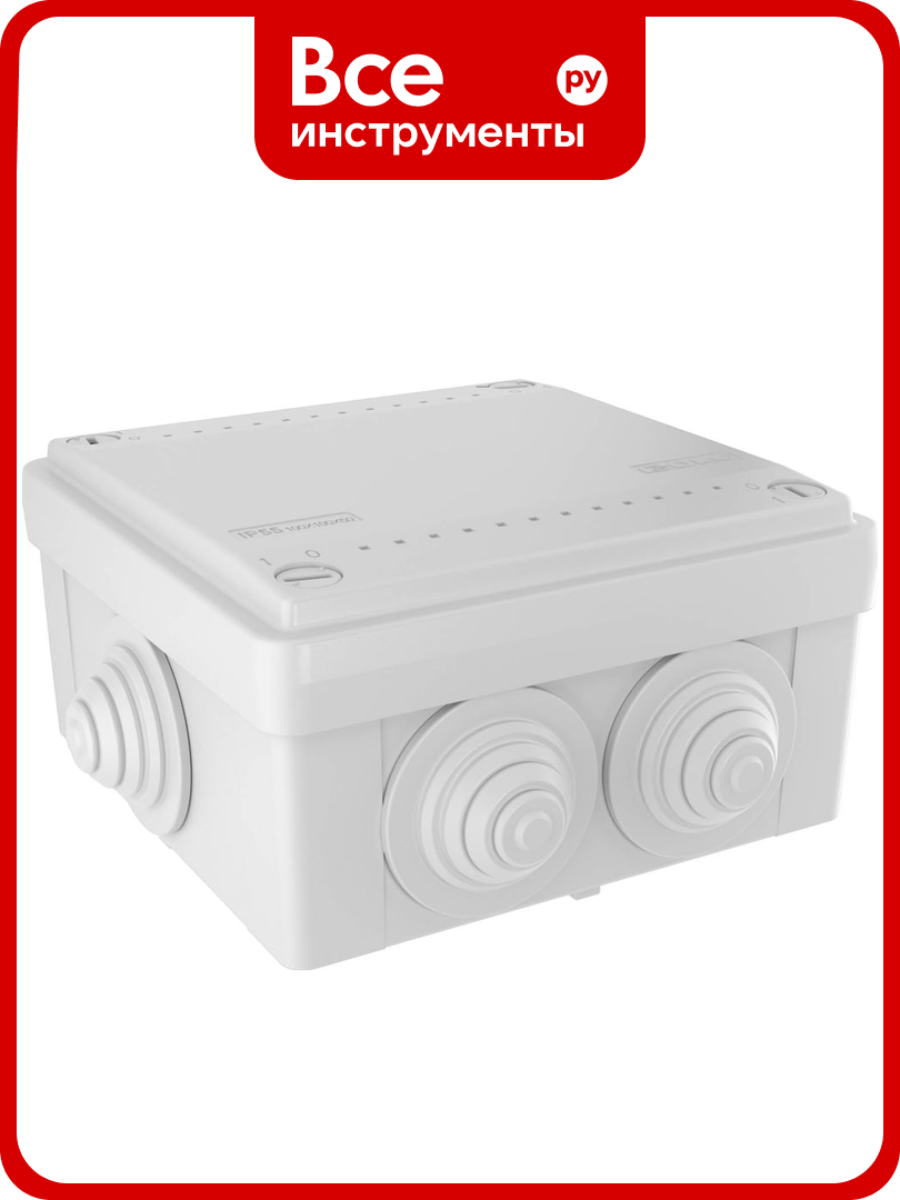Коробка DKC с 6 кабельными вводами, IP55, пластиковая, квадратная с крышкой, наружный монтаж