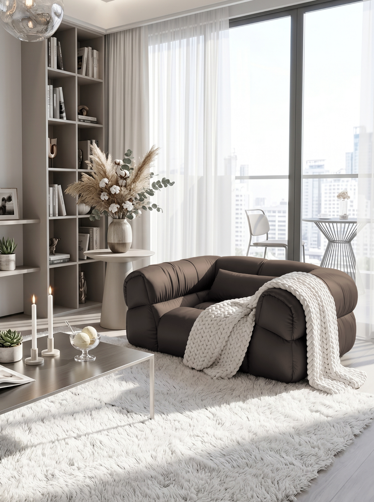 Кресло Шелби Galaxy Stone NOW 155x105x72 см, коричневый Экокожа, нераскладной Дом мебели для вас