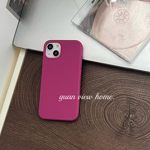Чехол из жидкой силиконовой резины для iPhone 16 Pro - цвет Dragon Fruit, ударопрочный, полное покрытие, тропический