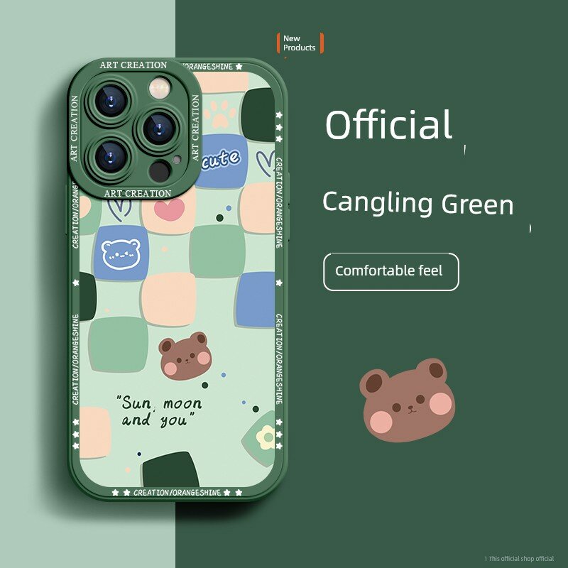 Чехол для iPhone X из жидкого силикона в цвете салатовый зеленый с рисунком в клетку, премиум-материал, мягкая