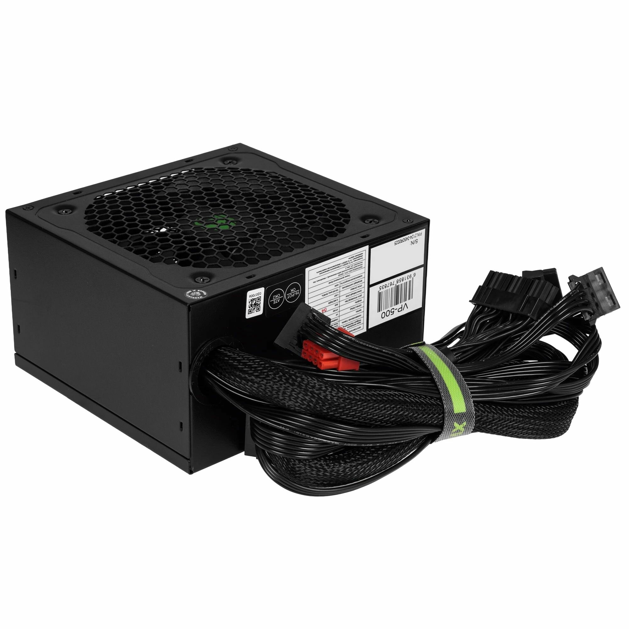 Блок питания GameMax VP-500 80 Plus Bronze (VP-500) черный - ATX 20+4 пин, 4 pin + 4 pin CPU, 4 SATA, 1 x 6+2 pin PCI-E