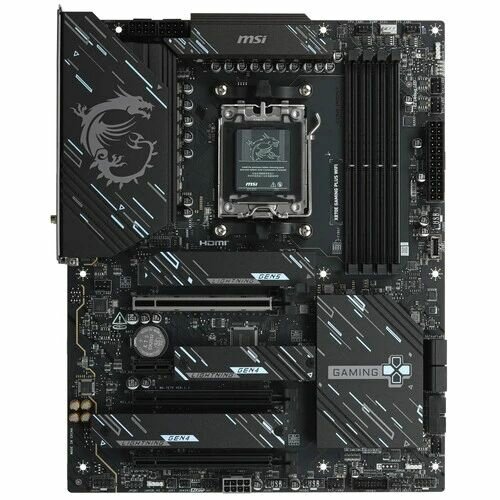 Материнская плата MSI X870E GAMING PLUS WIFI - AM5, AMD X870E, 4xDDR5-5600 МГц, 1xPCI-Ex16, 3xM.2, ATX