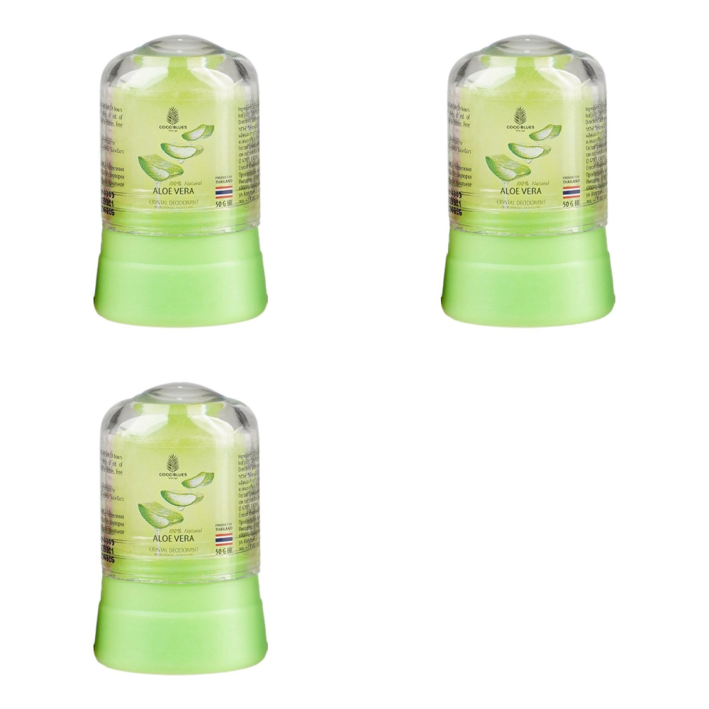 Дезодорант Crystal Coco Blues, алоэ вера, без парабенов, 50 г, 3шт