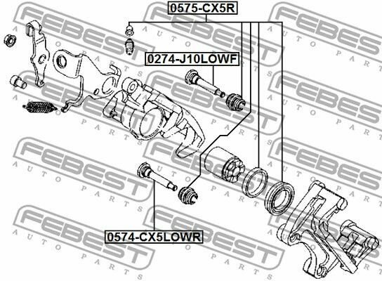 Втулка направляющая суппорта тормозного заднего MAZDA CX-5 KE 2011-2012 FEBEST 0574-CX5LOWR
