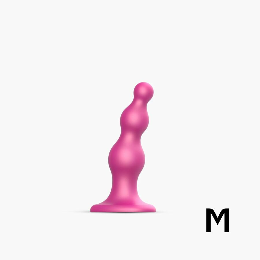Фаллоимитатор Strap-On-Me Dildo Plug Beads Framboise M, 15 см