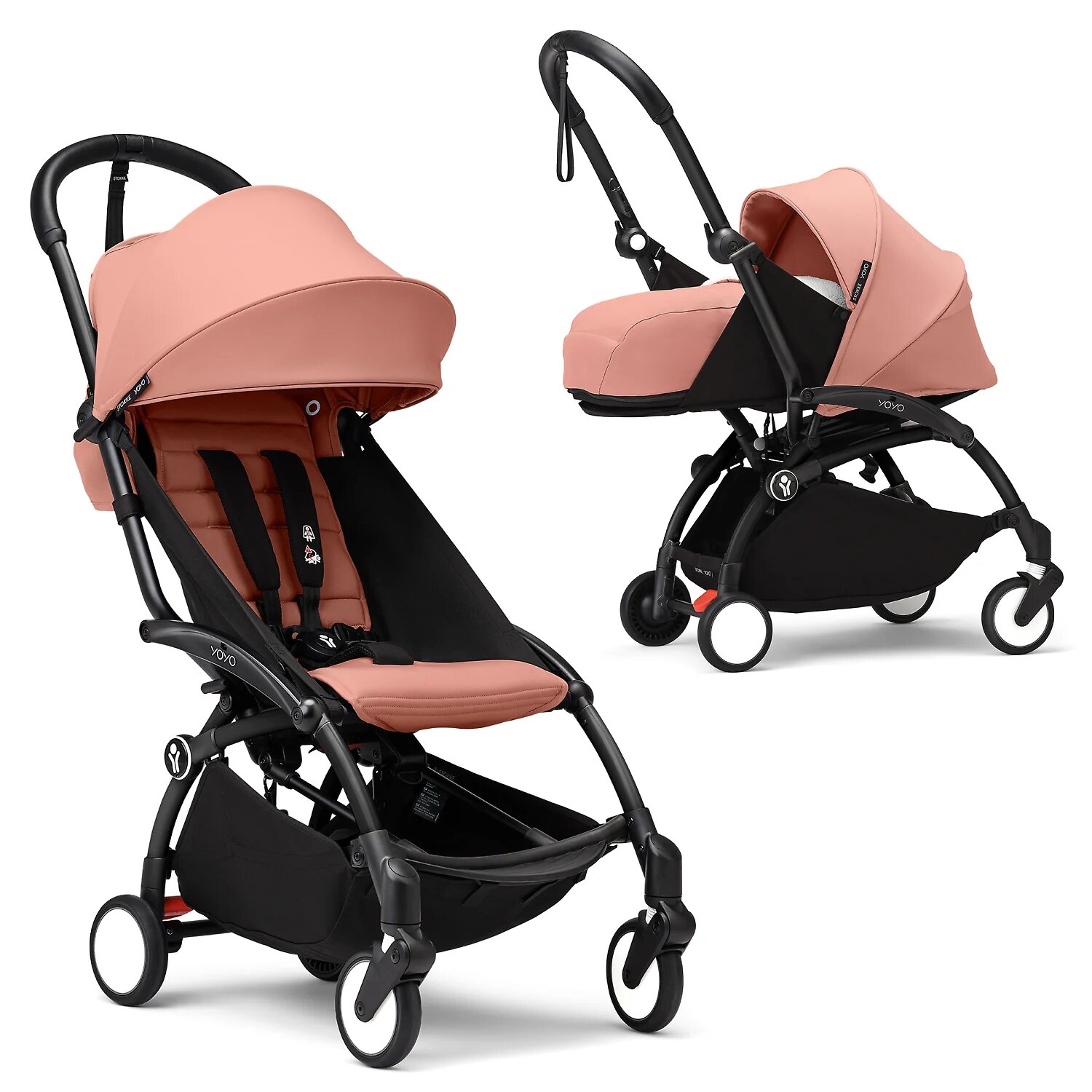 Детская коляска 2в1 Stokke YOYO 3 + Newborn Pack 0+, цвет Ginger / Black Frame (Имбирный / Чёрная рама)