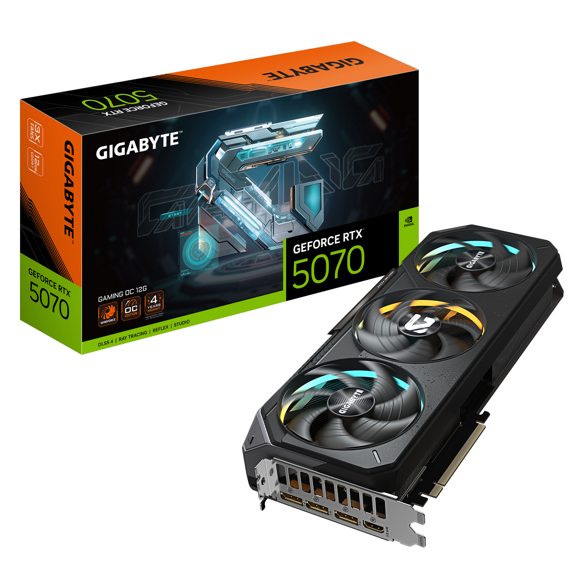 Видеокарта Gigabyte RTX5070 GAMING OC уц-2 12GB GDDR7 192bit 3xDP HDMI 3FAN RTL
