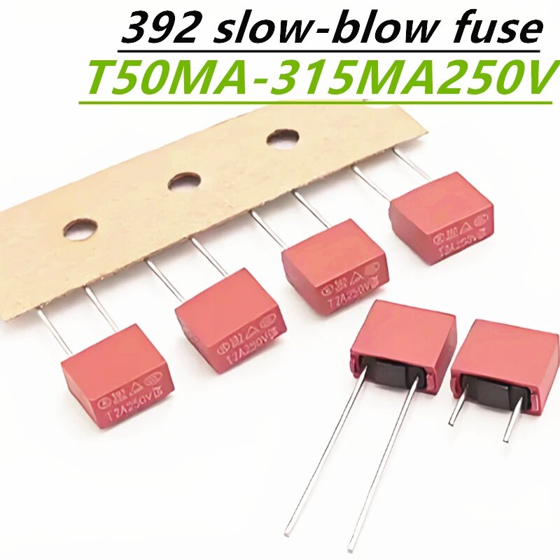Предохранители медленного действия 250В T50mA 63mA 80mA 100mA 125mA 160mA 200mA T315MA250V 10pcs