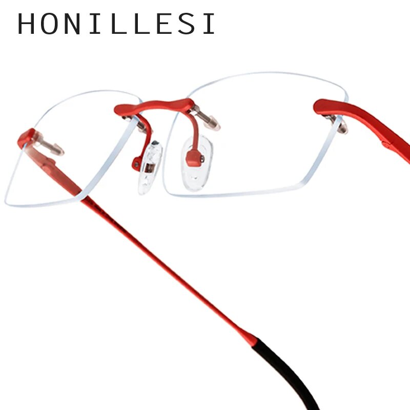FONEX HONILLESI Титановые очки для мужчин Red Frame C6, Красный