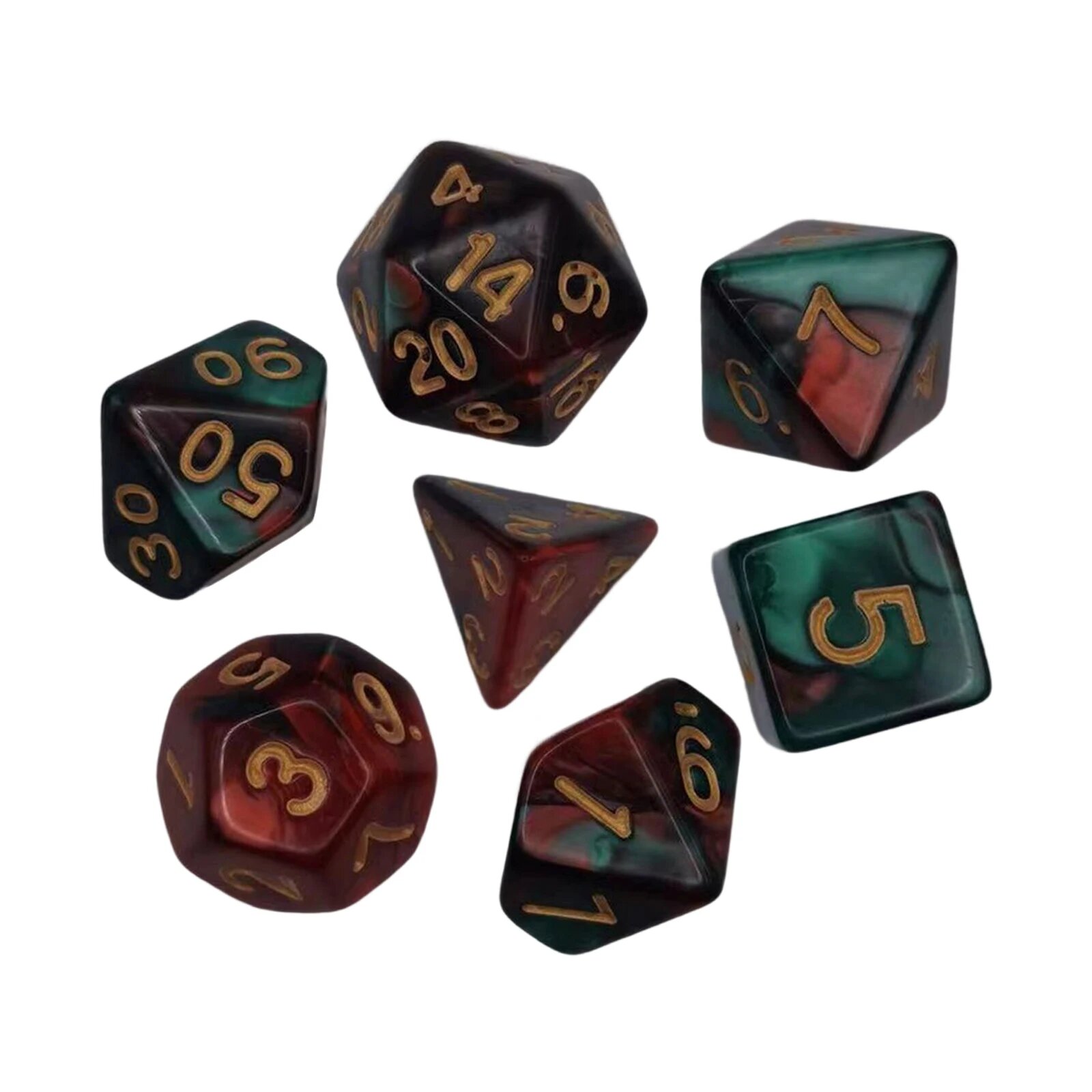 Набор кубиков для D&D Red Green 7 шт.