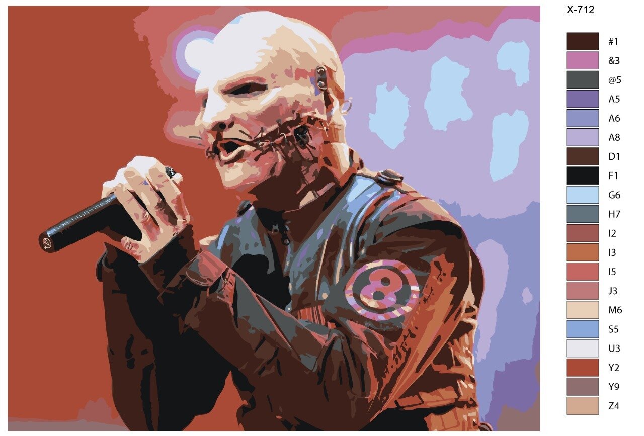 Картина по номерам X-712 "Певец Corey Taylor (Кори Тейлор)" 80x100