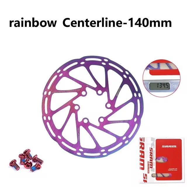 Тормозной диск TOOPRE G3/HS1 140/160/180/203 мм из нержавеющей стали 1Pc-140mm Rainbow
