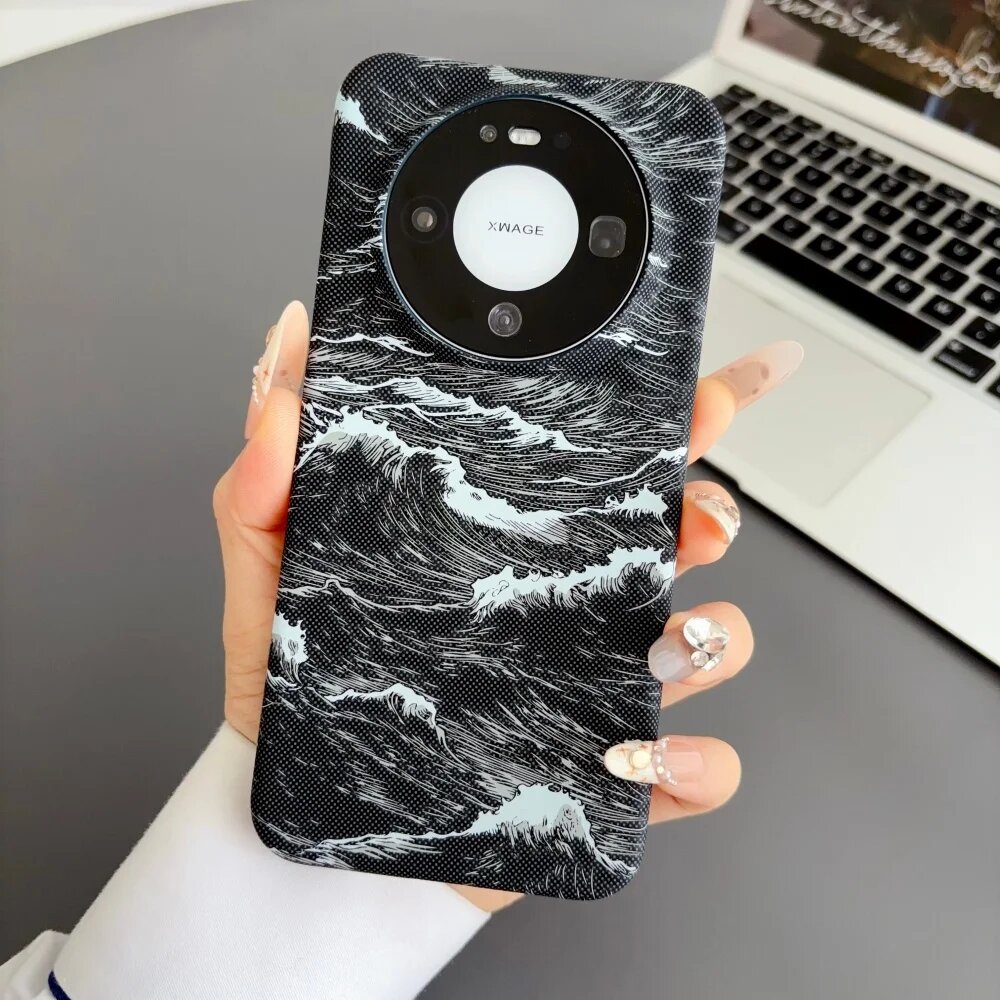 Чехол Skin Feel Kevlar С Текстурой Карбонового Волокна Для Huawei Pura 90 Черный, black, Mate80Pro