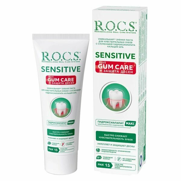 Паста зубная для чувствительных зубов Sensitive Plus Gum Care R. O. C. S./Рокс 94г