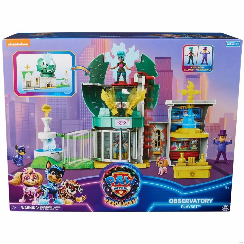 Spin Master Nickelodeon Paw Patrol The Mighty Movie Observatory Playset с 3 фигурками для детей в возрасте от 3 лет / Щенячий патруль - Могучий фильм