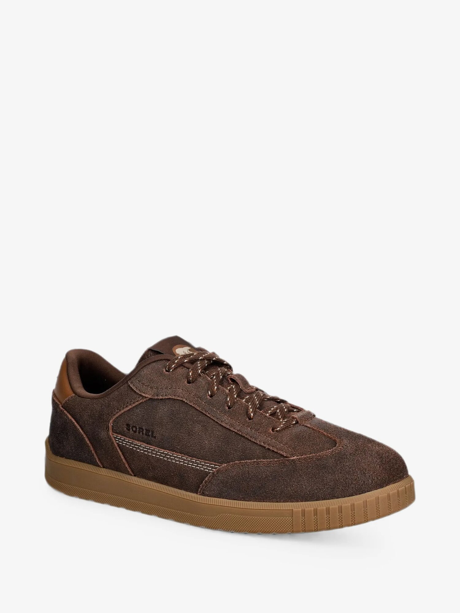 Кроссовки SOREL Suede contrast-stitching sneakers, размер 9, коричневый/серый/оранжевый — фото 1