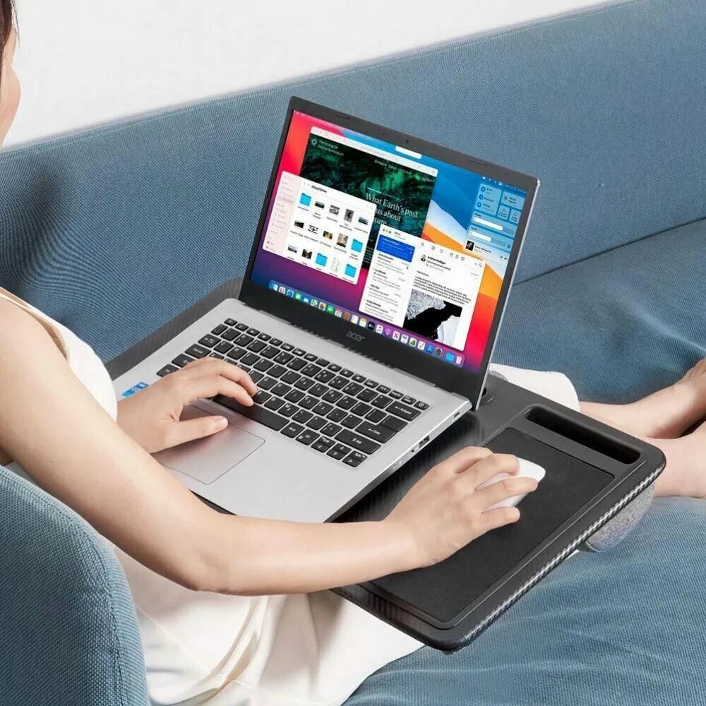 Подставка для ноутбука Evolution LS202, для кровати и дивана, для коленей, складная, мягкая, до 17 дюймов, с ковриком дл