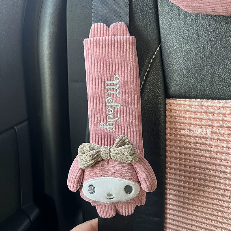 Одиночный ремень безопасности My Melody для автомобильного сиденья, милый дизайн персонажа, удобная посадка