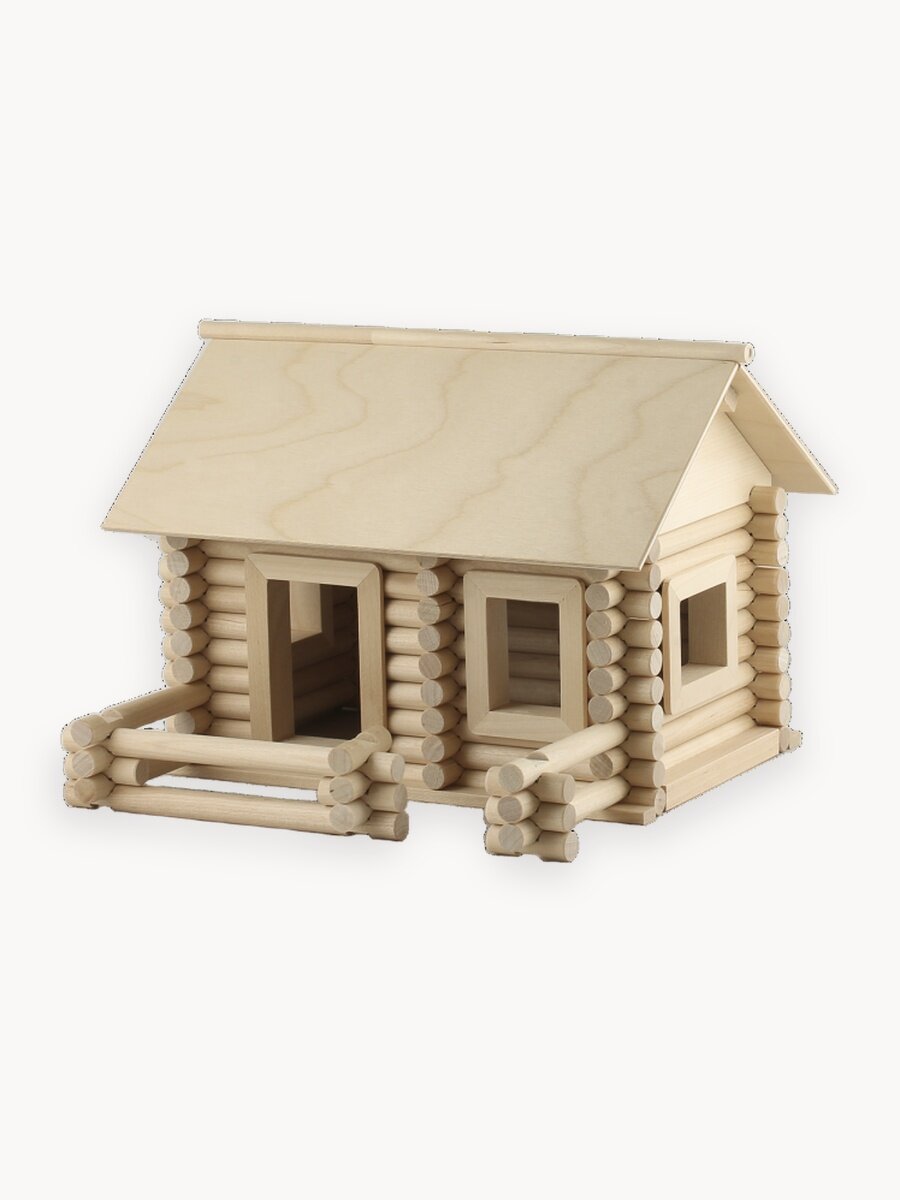 Конструктор деревянный Pelsi "Деревенский Дом №2", 121 деталь, для детей от 5 лет