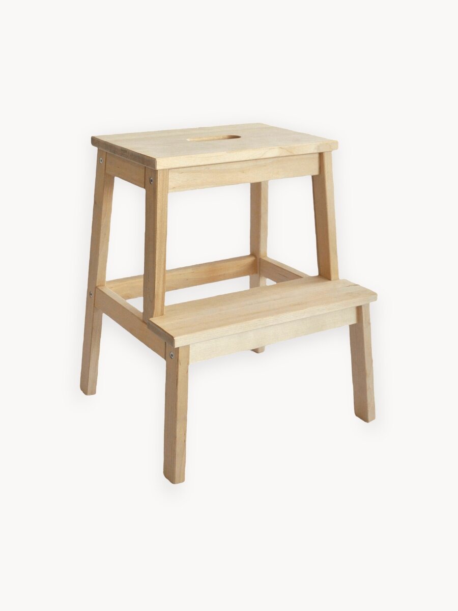 Табурет-стремянка, берёза, без покрытия, 43 см x 39 см x 50 см, 1 шт