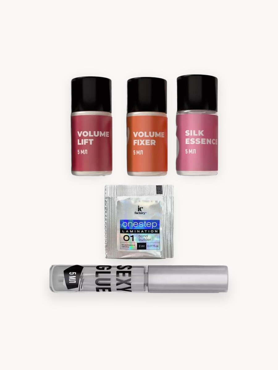 Набор составов для ламинирования ресниц 1,2,3 с клеем SEXY и саше
