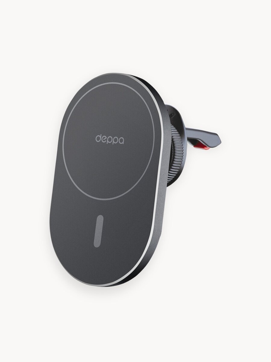 Магнитный держатель Deppa магнитный Crystal, для телефона, автомобильный, черный, 55203-OZ / Без заводской упаковки