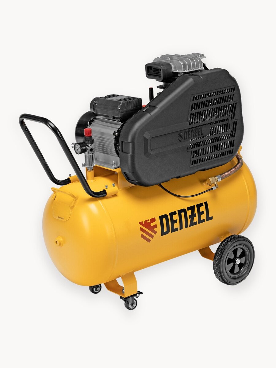 Компрессор воздушный 100л масляный Denzel BCI 2200/100, 2.2 кВт, 420 л/мин, ременной привод, 58116