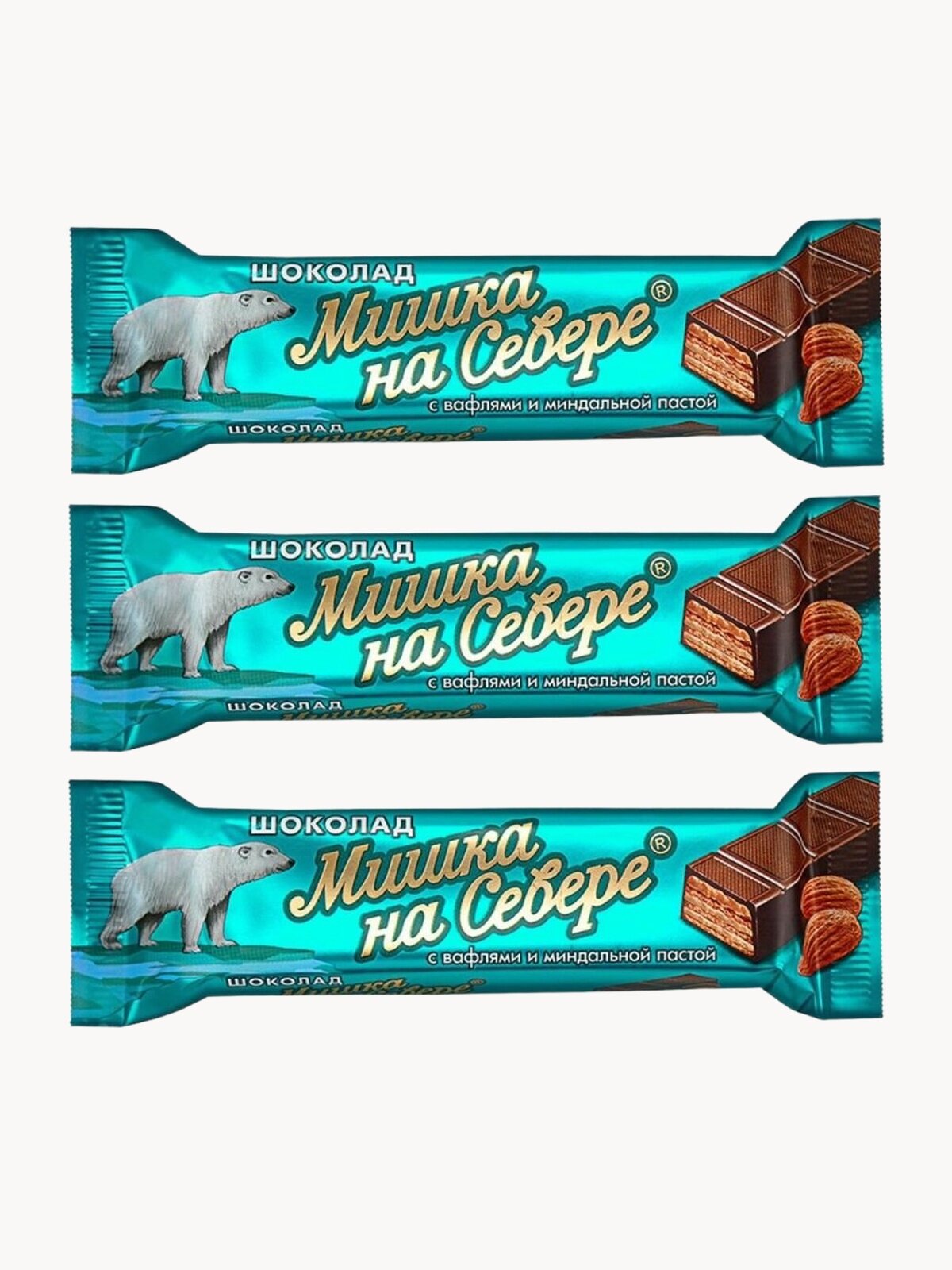 Батончики шоколадные вафельные Мишка на Севере 14шт по 40гр - 560гр