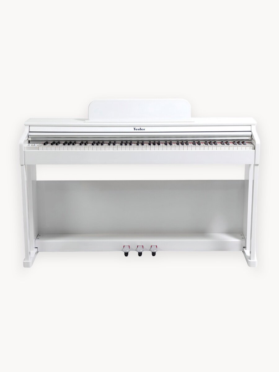 Цифровое пианино TESLER STZ-8810 ROYAL WHITE, молоточковая механика, 88 клавиш, подключение к компьютеру