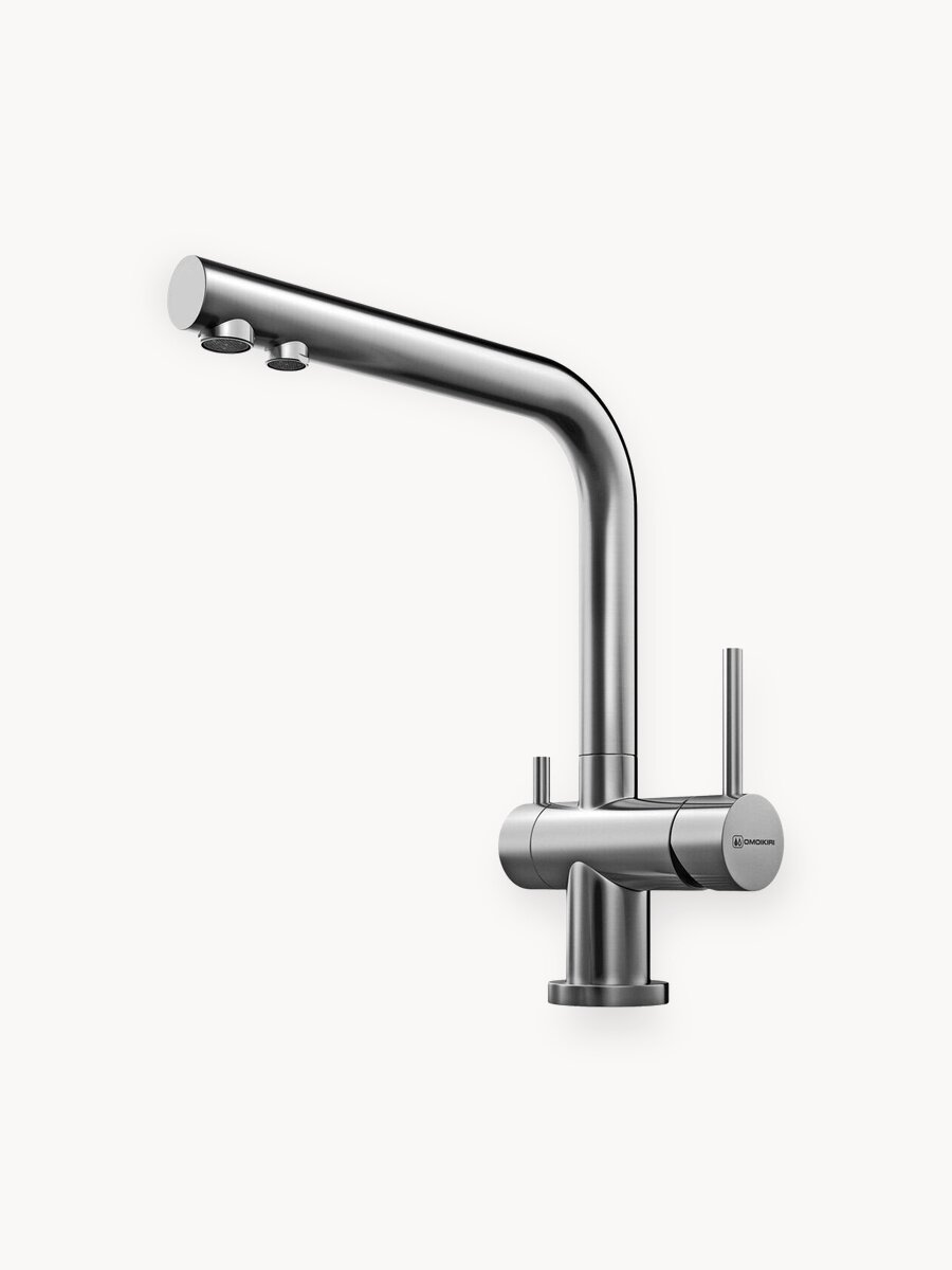 Смеситель для кухни OMOIKIRI Nagano-BN с подключением фильтра / нержавеющая сталь