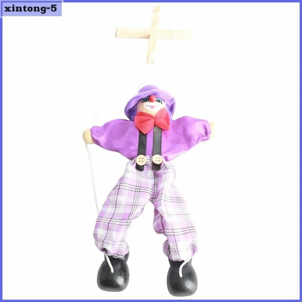 Забавная красочная марионетка на веревочке фиолетовый