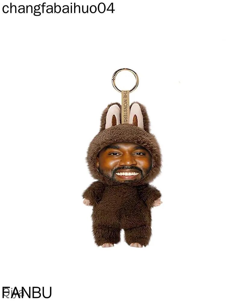 LABUBU Плюшевая игрушка Kanye West Периферийные продукты 17 см Мягкая игрушка брелок