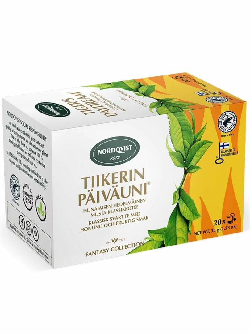 Чай черный Nordqvist мечта тигра, айва, бузина, мед 20 шт. (из Финляндии)