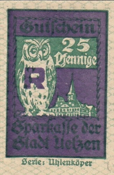 Германия (Веймарская республика) Ильцен 25 пфеннигов 1921 г. (Uhlenkoper - R)