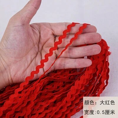 Красная кружевная лента 0.5см, 5/25 метров