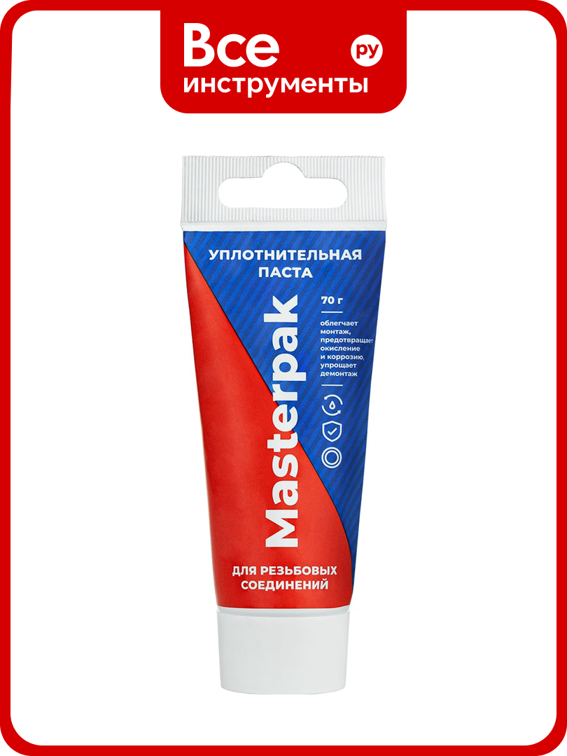 Паста уплотнительная MasterProf Masterpak вода, пар, 70 г, туба ТД.030862, обмазки и пропитки льна