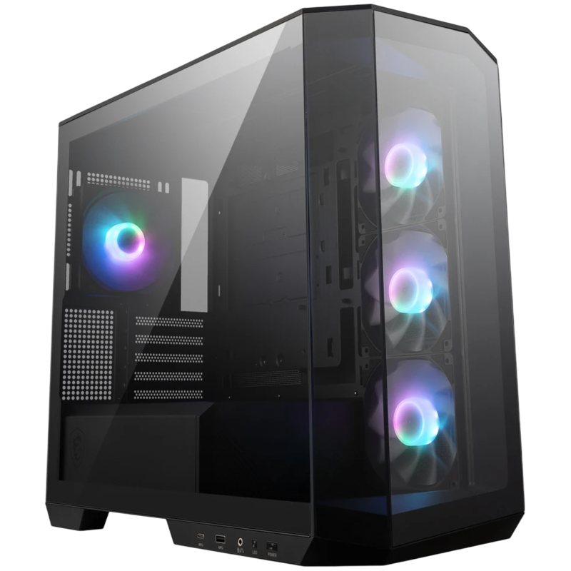 Корпус ПК MSI MAG PANO M100R PZ, Mini-Tower, 4x120мм ARGB, USB 3.2, USB 3.2 Type-C, mATX, mITX, чёрный